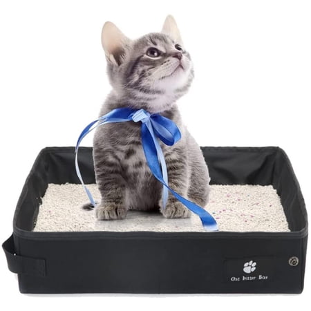Portable Cat Litter Carrier, Collapsible Cat Litter Box Soft ...