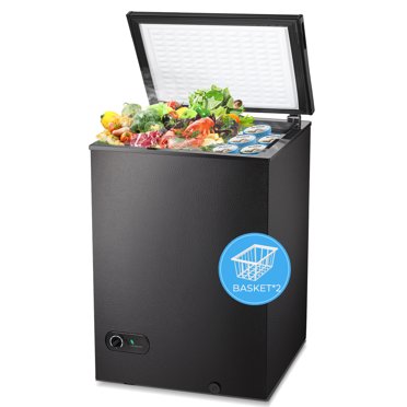 24 in. Freestanding or Built in Upright Counter Depth Freezer, Black ...
