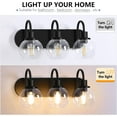 Matte Black Bathroom Light Fixtures Vanity Light for Bathroom 3 Lights ...