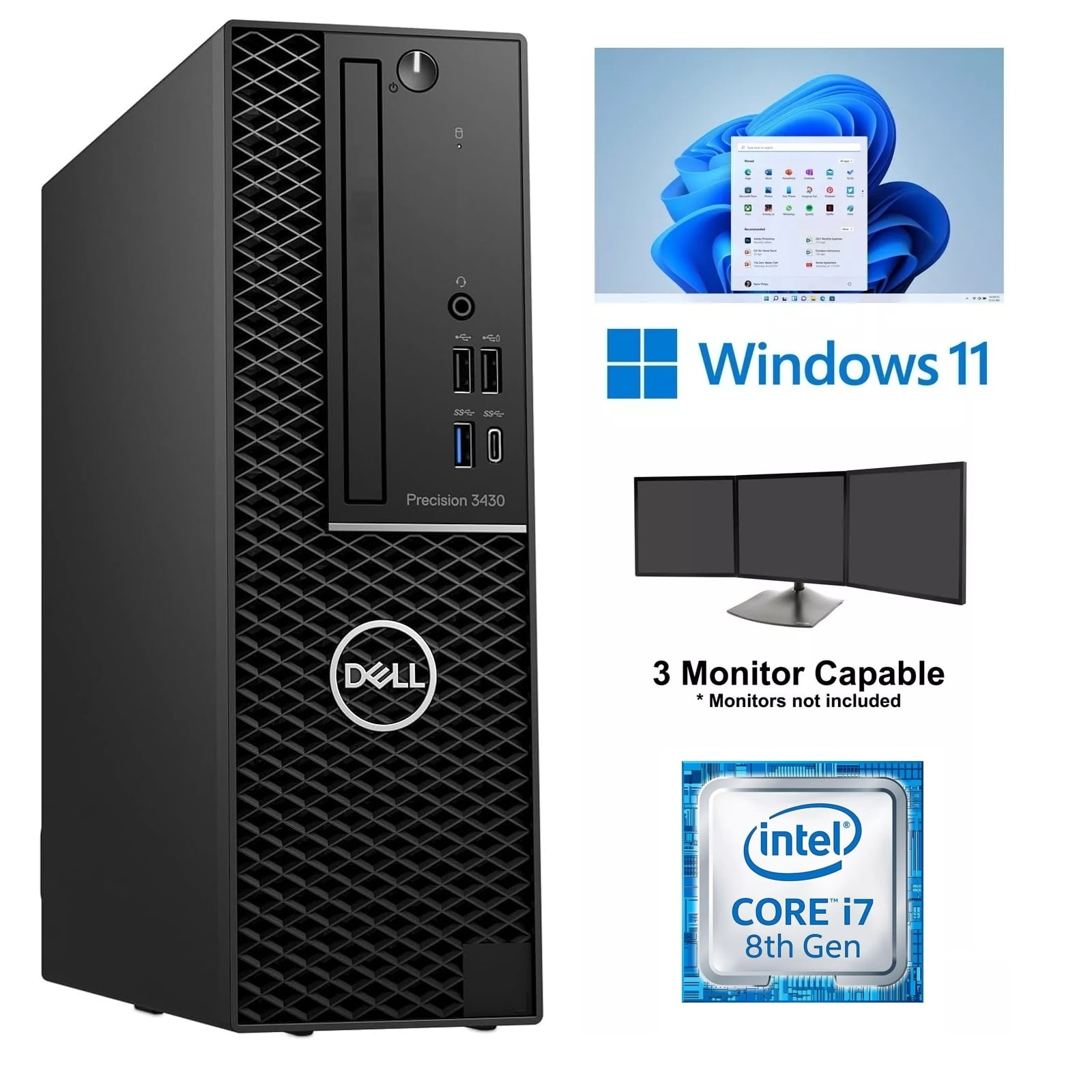 Restored Dell Precision 3430 Desktop Computer Intel Core i7 8th Gen ...