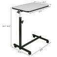 Ktaxon Adjustable Overbed Bedside Table Lap Desk with Wheels for Home ...