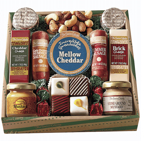 2 Red Gift Boxes - The Swiss Colony 27 Favorites Food Gift Box Assorted ...