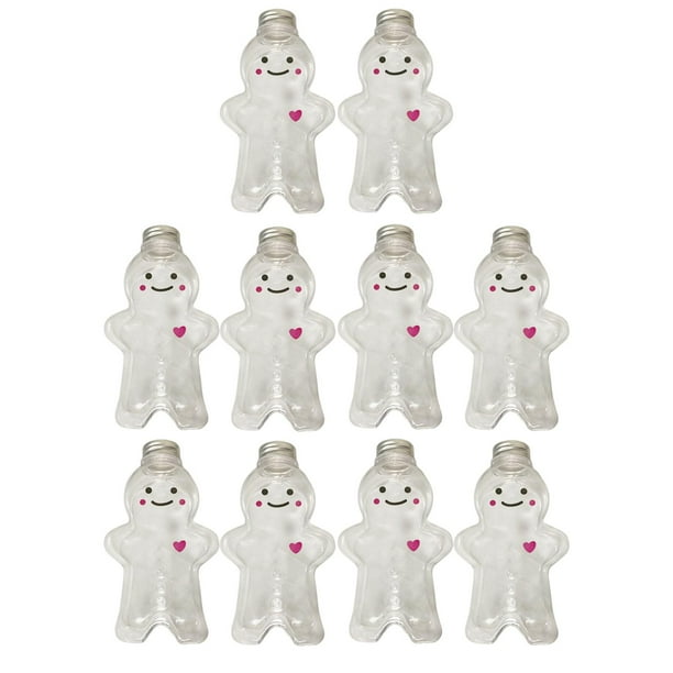 10pcs Gingerbread man shapes Bottles xmas candy Jars Empty Juice ...