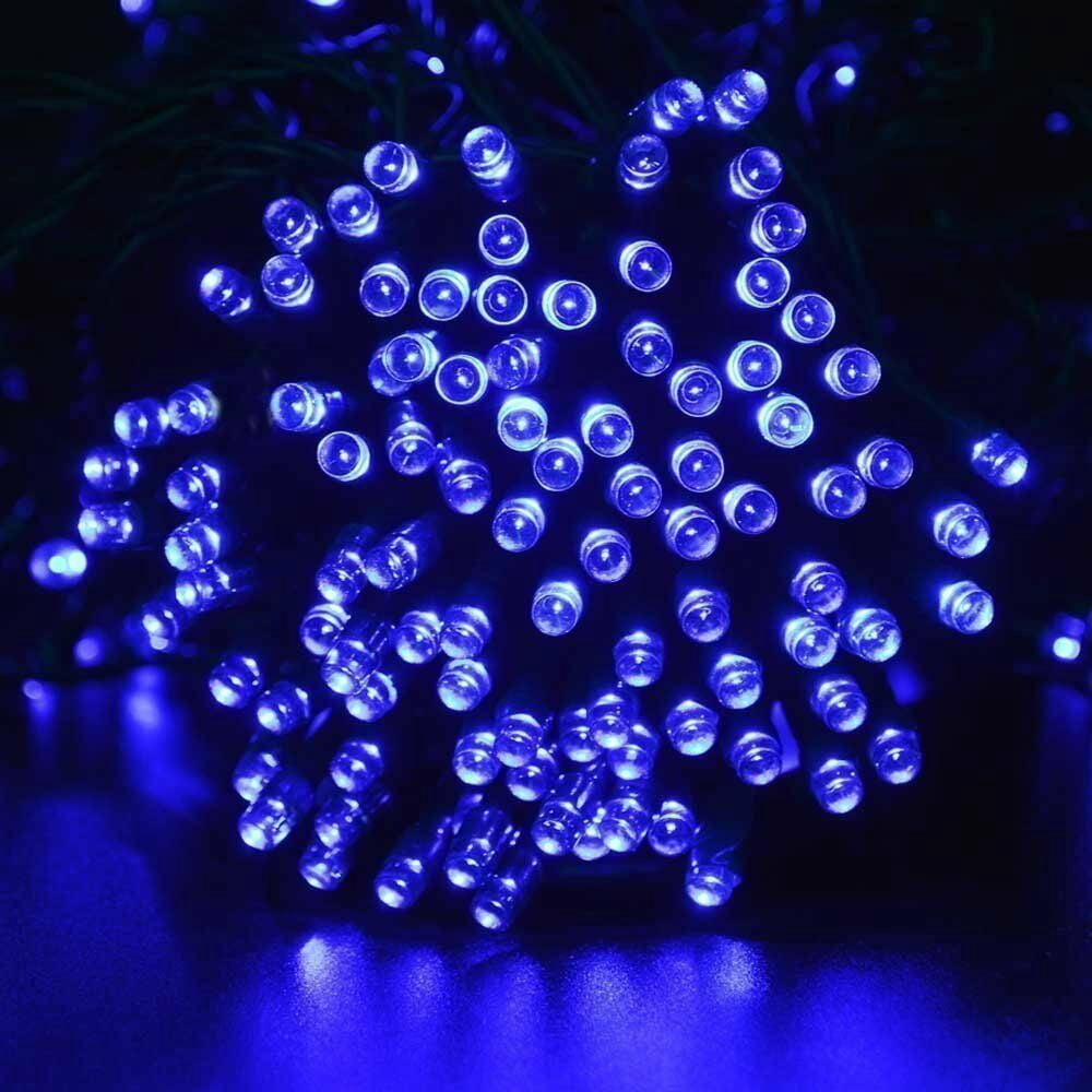 Solar Powered Blue 100 LEDs String Fairy Tree Light Outdoor Wedding ...