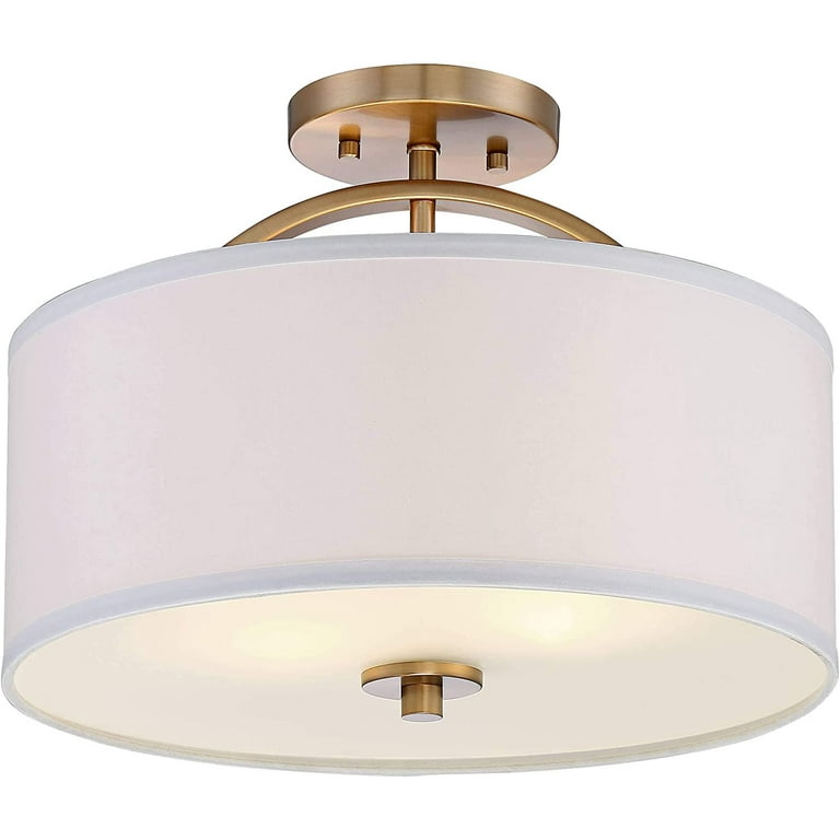 Halsted Brushed Bronze Semi Flush 15 Wide Ceiling Light | Shelly Lighting