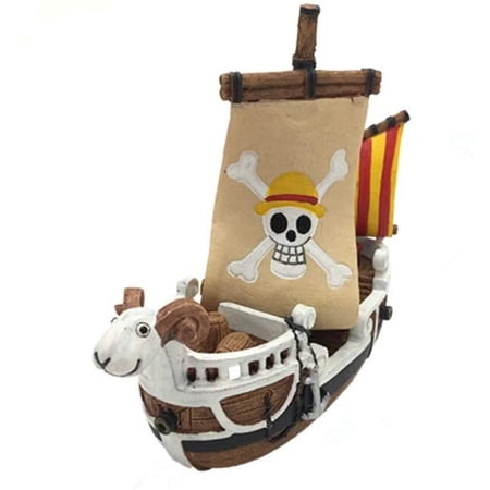 Resin Pirate Ship Aquarium Ornaments Decorations Fish Tank Ship ...