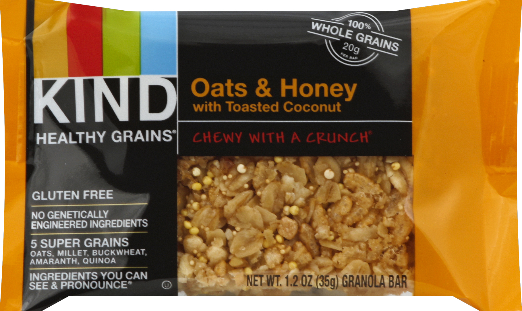 Kind Healthy Grains Oats & Honey with Toasted Coconut Granola Bar 1.2 ...