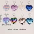 24Pcs Glitter Sequin Heart Keychains, Double-Sided Sparkling Key Rings ...