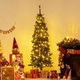 NALONE 7FT Pre-Lit Christmas Tree with Remote Control and Timer, Artificial Pencil Christmas ...