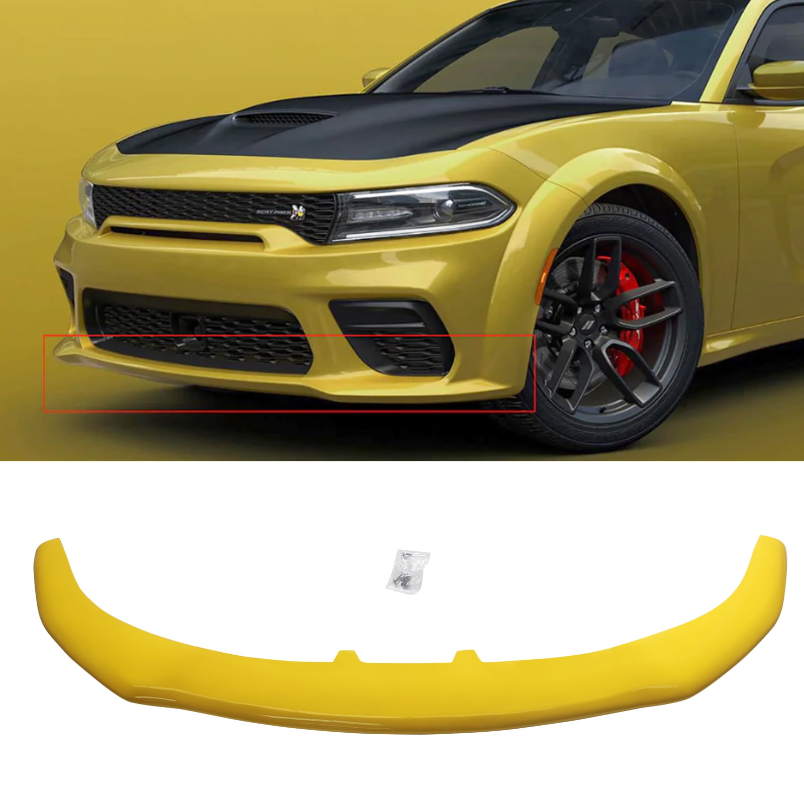 NINTE Front Bumper Lip for 2020-2022 Dodge Charger Widebody Splitter ...