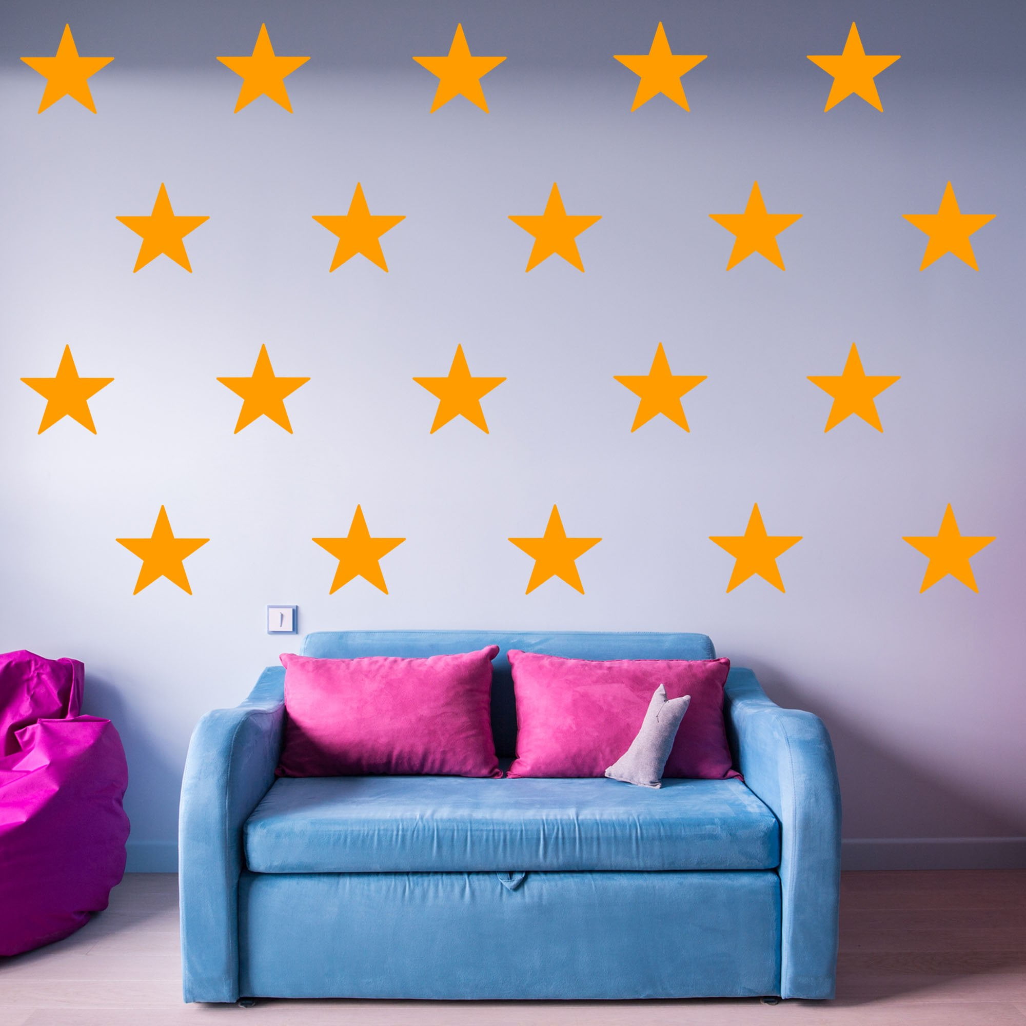 VWAQ Stars Decals for Walls - Pack of 20 Vinyl Stickers - Girls Room ...