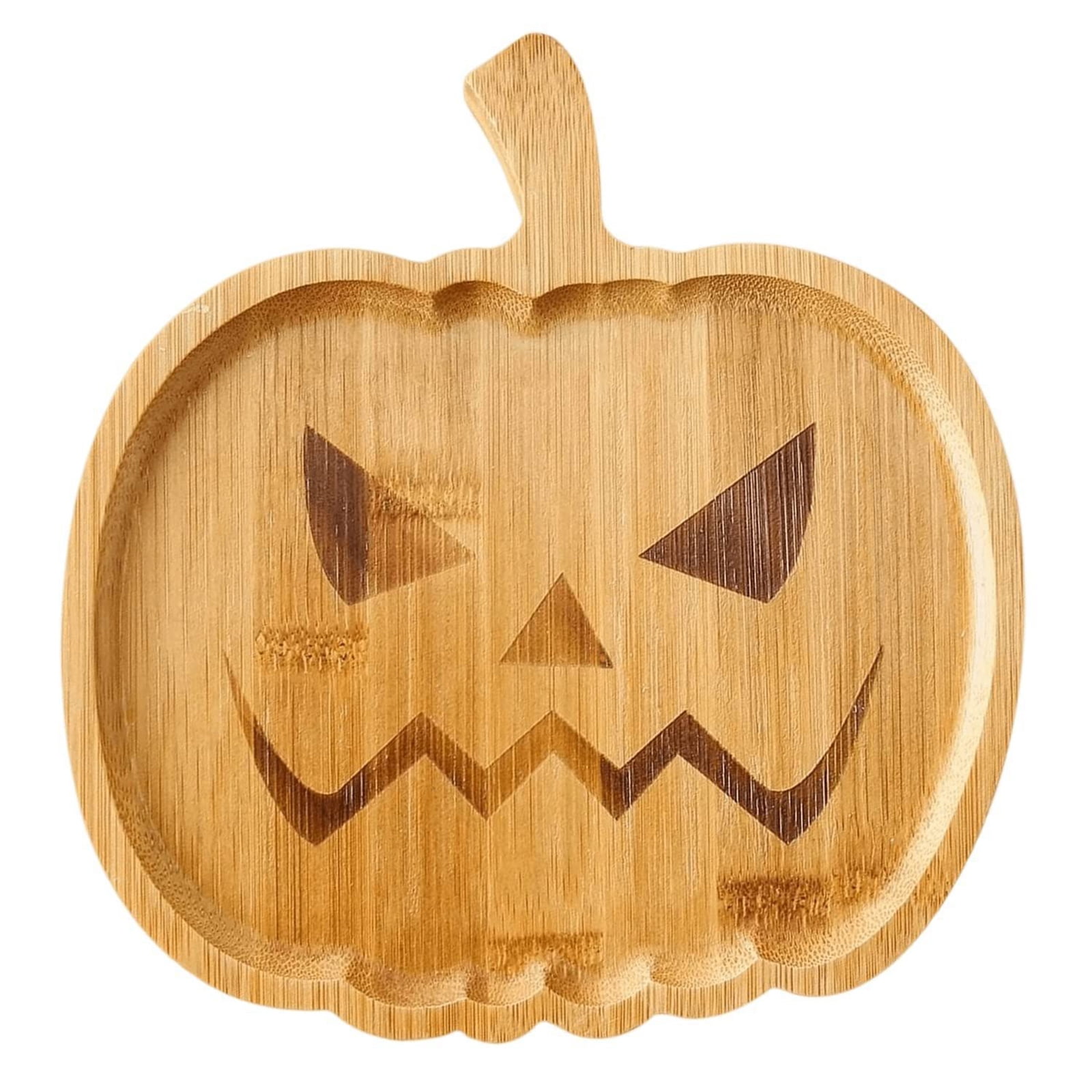 Halloween Pumpkin Plate Wooden Ghost Dinner Plate Cute Reusable Dinner ...