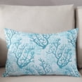 Coastal Teal Coral Seamless Throw Pillow Covers, Decorative Pillow ...