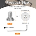 Uxcell 1/4-20 x 1/2" Flat Head Socket Cap Screws 304 Stainless Steel ...