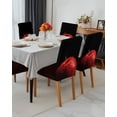 Chair Covers Set of 6, Red Apples Painting Removable Stretchable ...