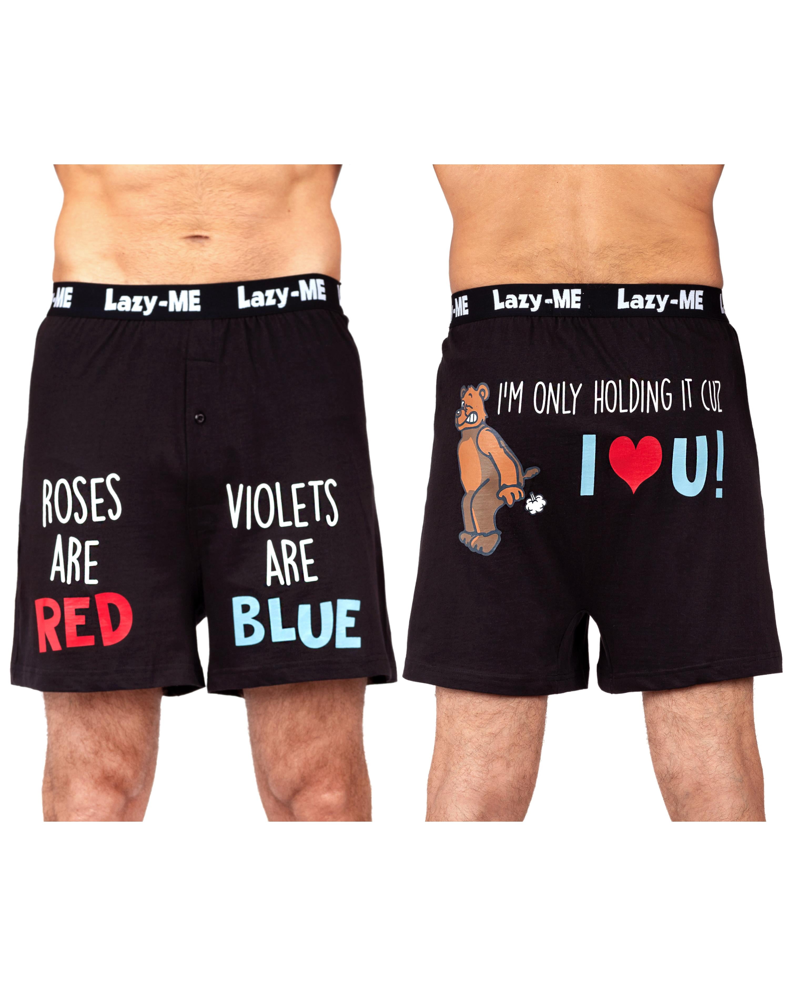 Mens Funny Boxer Shorts, Male Sizes XS-L, Roses, Size: 2X, Lazy-Me ...