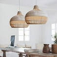 Arturesthome White Handwoven Rattan Boho Pendant Lighting Fixtures ...