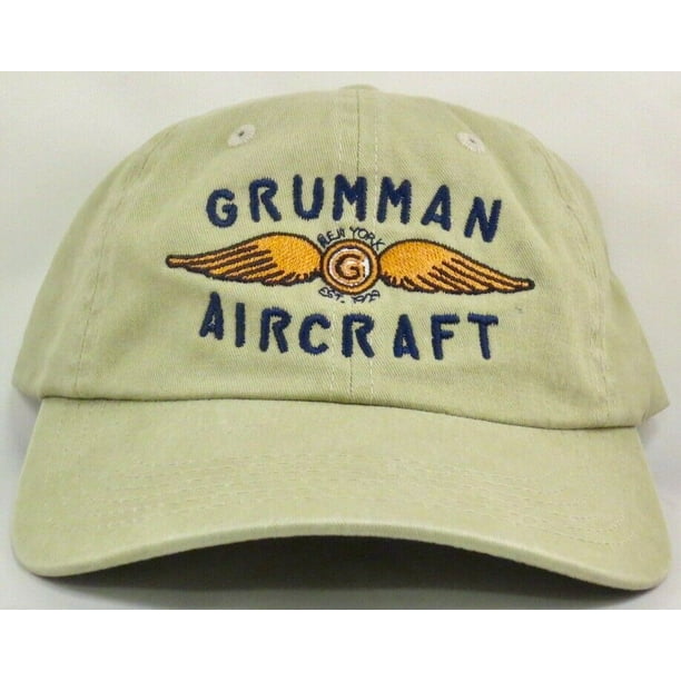 Grumman Embroidered Aircraft Wings Baseball Cap, Khaki, Aviation HAT ...