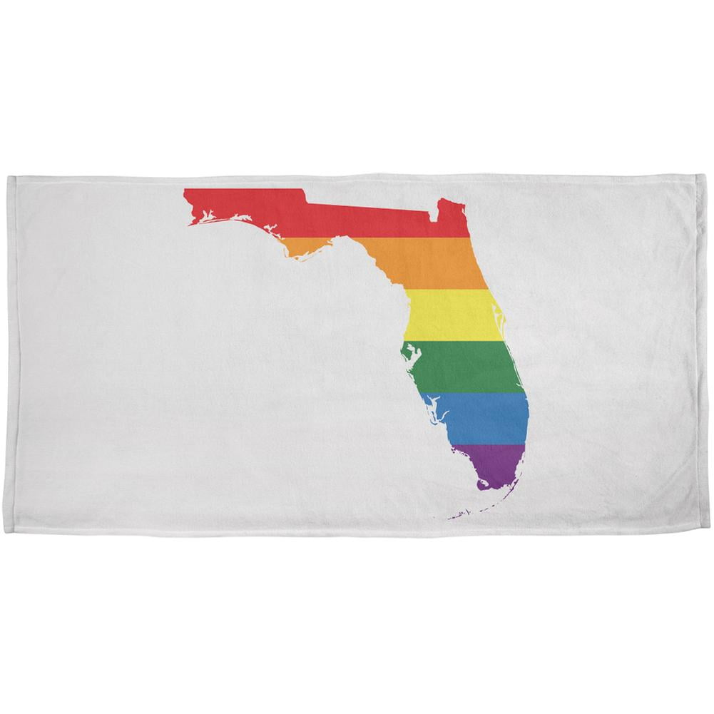 LGBT Florida State Gay Pride Rainbow All Over Plush Beach Towel ...
