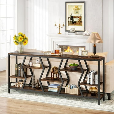 Tribesigns 70.9 inch Console Table with 3 Tier Shelves, Industrial ...
