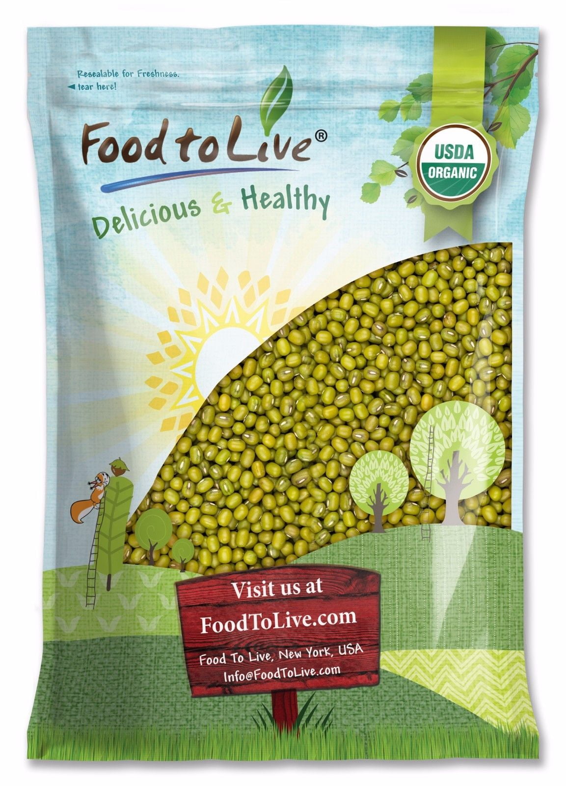Organic Mung Beans, 10 Pounds – Non-GMO, Kosher, Raw, Sproutable, Vegan ...
