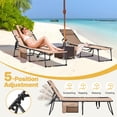 Outdoor Folding Lounge Chair, 5 Angle Adjustable Tanning Bed for ...