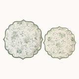 Efavormart 25 Pack White Sage Green Floral Print Dinner Paper Plates ...