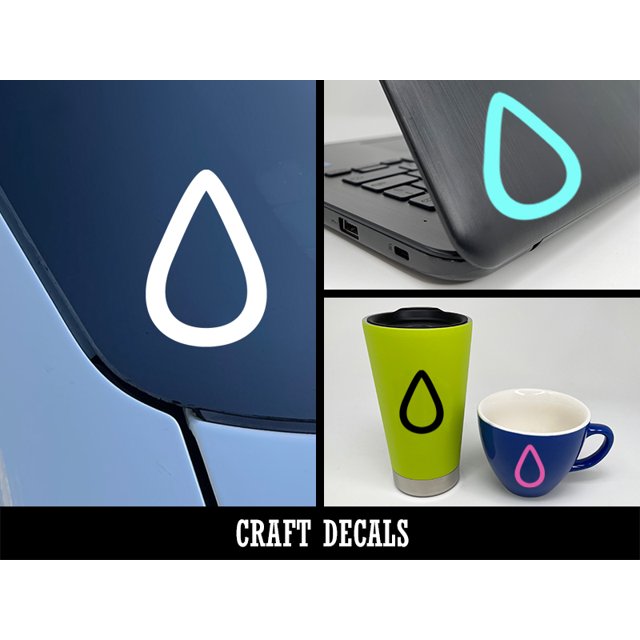 Hydrate Tracker Water Drop Outline Craft Vinyl Indoor Outdoor Decal ...