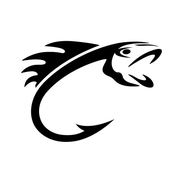 Fish Hook Sticker Decal Die Cut - Self Adhesive Vinyl - Weatherproof - Made in USA - Many Color ...