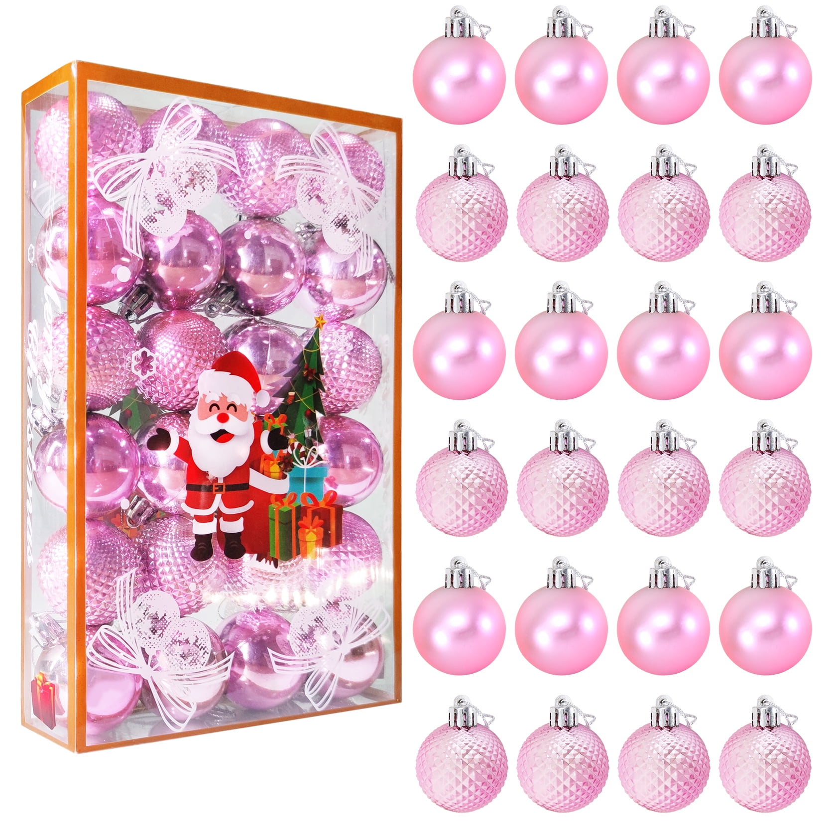 YAHHU 24Pcs Mini Christmas Balls Ornaments, Small Xmas Baubles for ...