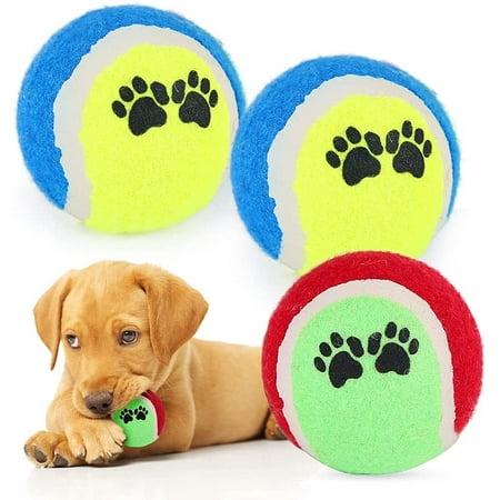 TILIYHELLO 3PCS Dog Ball Toy, Natural Rubber Dog Ball, Interactive Dog ...