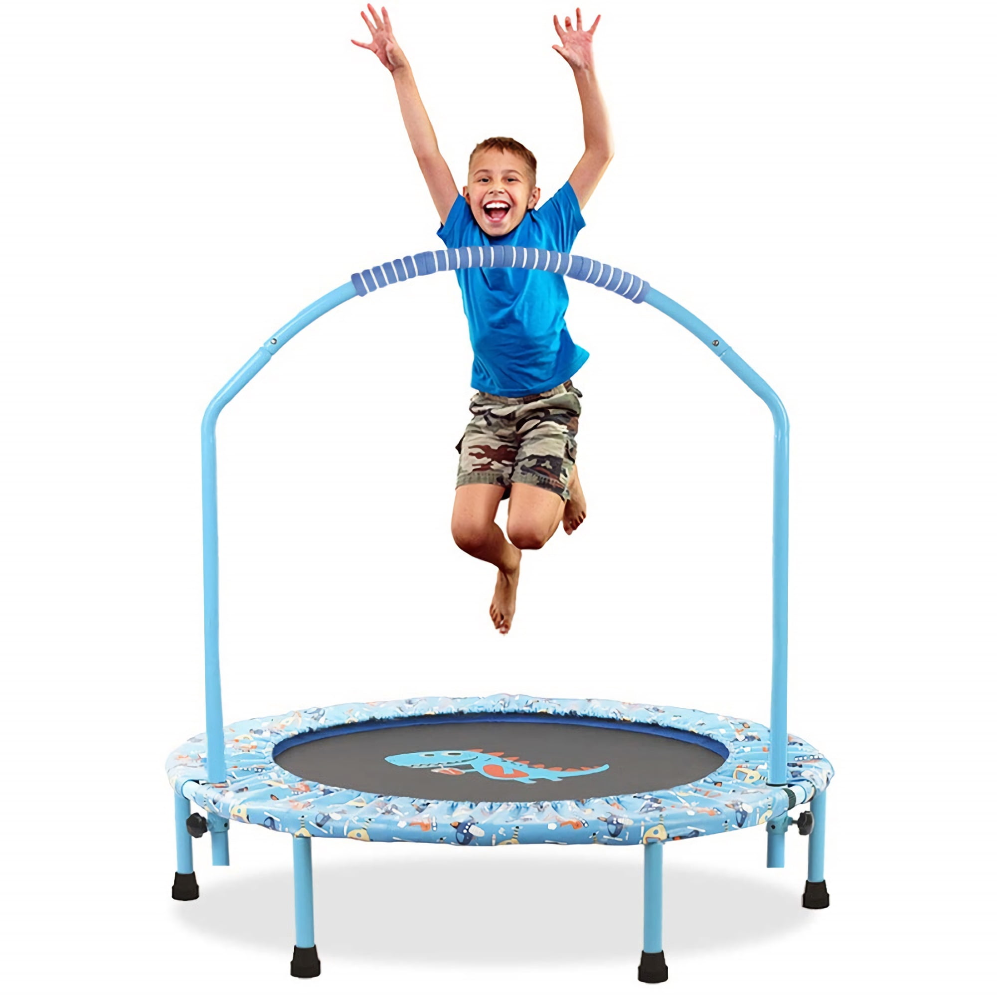Mini Trampoline for Kids 38 inches Foldable Trampoline with Adjustable ...