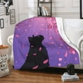 Cherry Blossom Blanket Cat Floral Throw, Spring Nature Botanical Soft ...