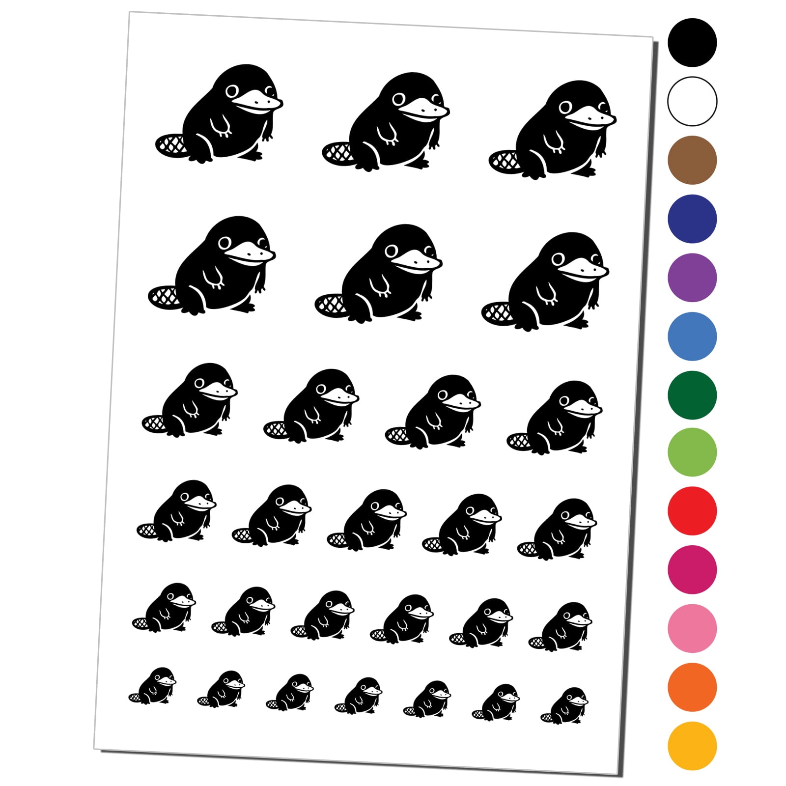Cute Weird Duck Billed Platypus Water Resistant Temporary Tattoo Set ...