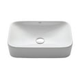 KRAUS Soft Rectangular Ceramic Vessel Sink in White with Sheven Faucet ...
