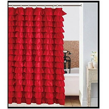 Spring Design Flamenco Ruffle Shower Curtain (RED) - Walmart.com