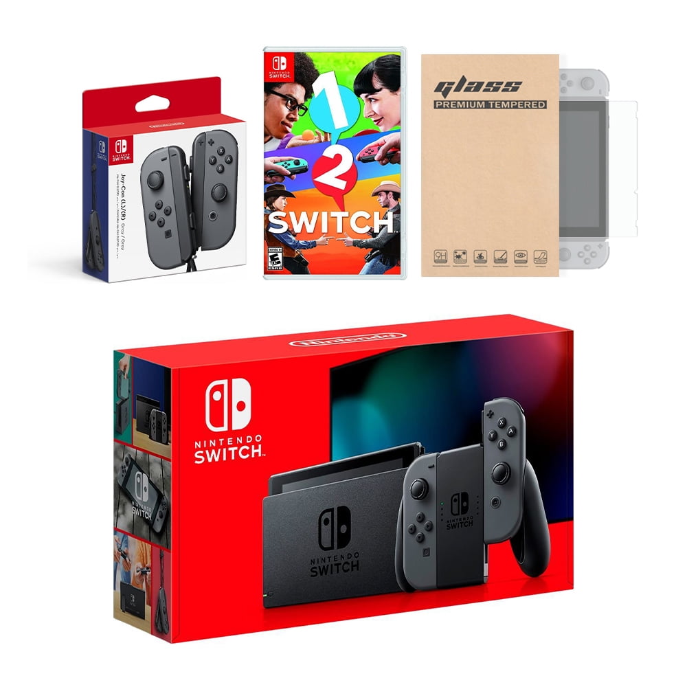 Nintendo Switch Gray Joy Con Console Bundle With An Extra Pair Of Gray