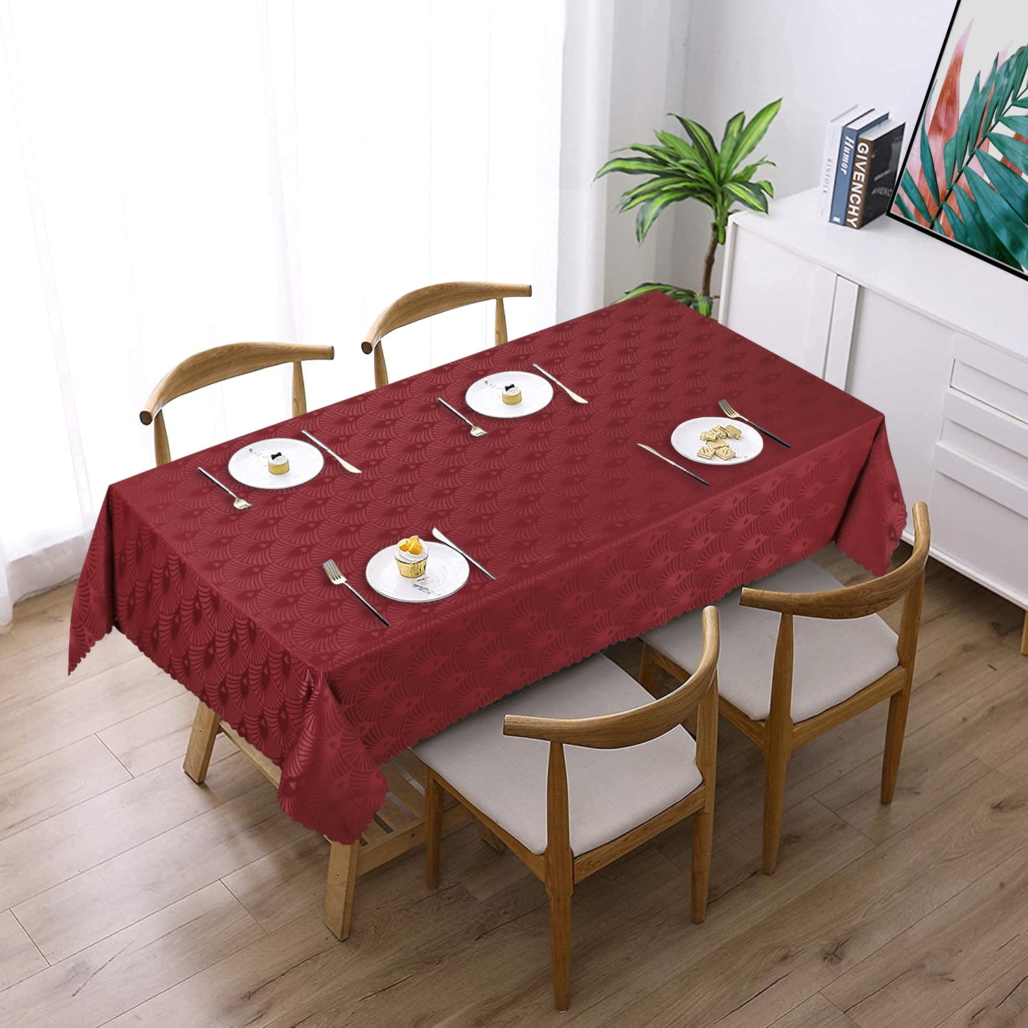 Waterproof Jacquard Table Cloth, Spill Proof Anti-Wrinkle Polyester ...