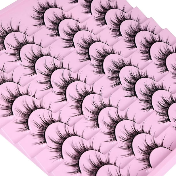 False Manga Eyelashes Natural Cluster Look Strip Wispy Spiky Lashes 3D ...