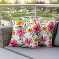 Outdoor Waterproof Pillow Covers Watercolor Pink Orange Blossom Flower ...