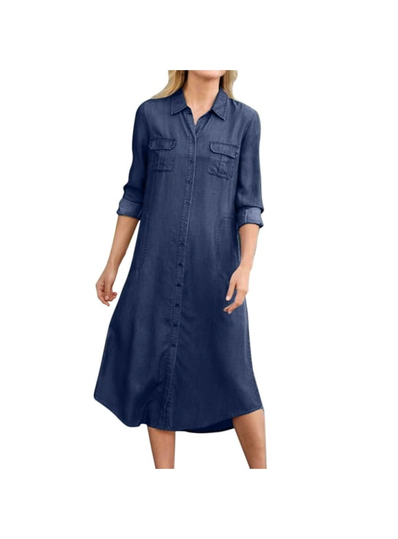 Fit And Flare Denim Dress