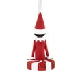 Hallmark Elf on the Shelf Black Scout Elf Sitting on Peppermint ...