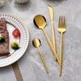 36Pcs Golden Silvery Stainless Steel Tableware Set, Mirror Polished ...