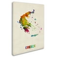 Trademark Fine Art "Greece Watercolor Map" Canvas Art by Michael ...