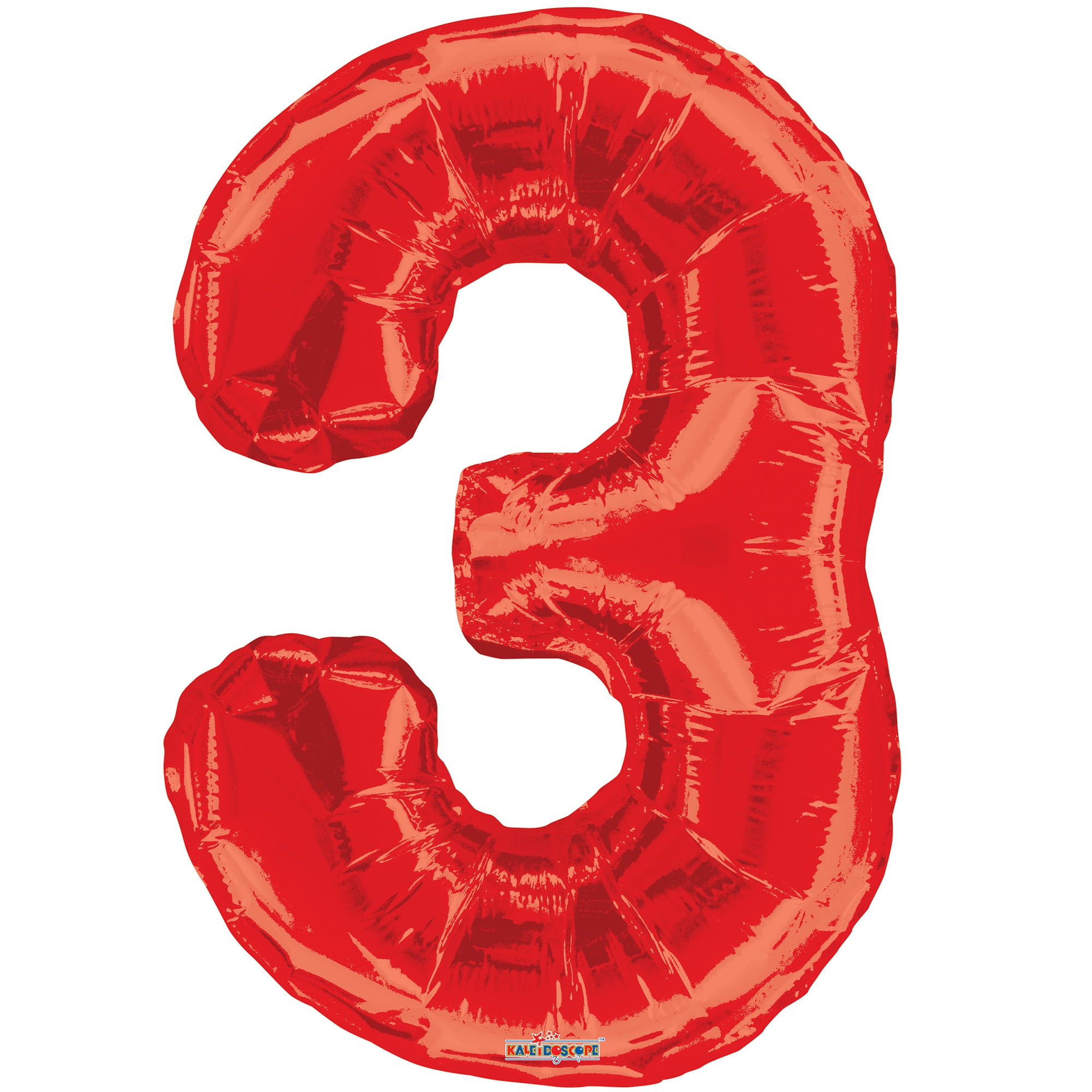 Giant Red Number 3 Foil Balloon 34" - Walmart.com