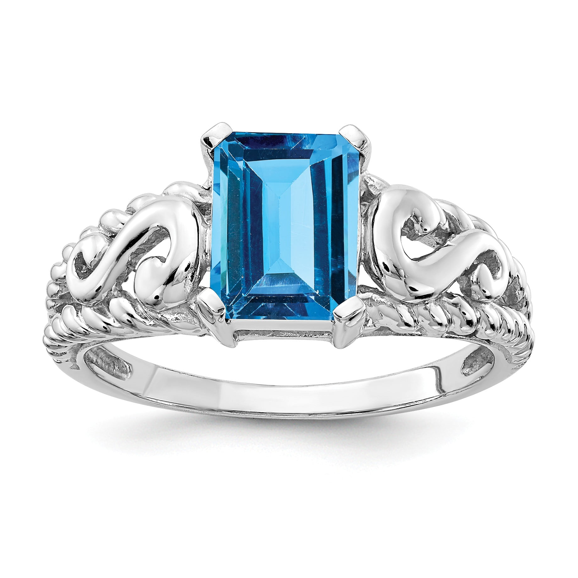 14k White Gold Gemstone Ring Mounting - Size 6 - Walmart.com