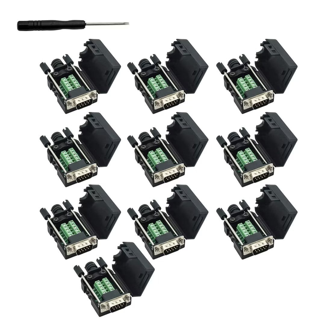 YIOVVOM DB9 Breakout Connector to Wiring Terminal RS232 D-SUB Male Serial Adapters Port Breakout ...