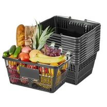 VEVOR Shopping Baskets, 12 PCS, 21L Stackable PE Plastic Grocery ...