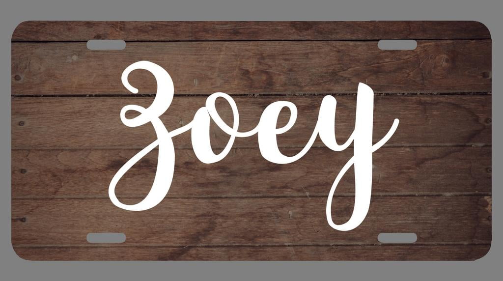 Zoey Name Wood Style License Plate Tag Vanity Novelty Metal | UV ...