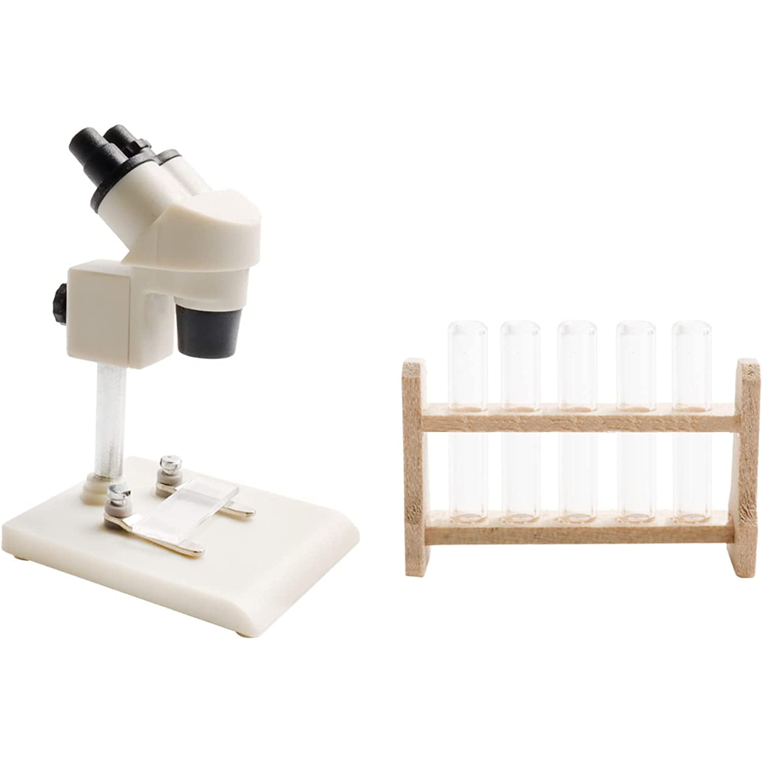 1/12 Scale Miniature Microscope with Miniature Test Tubes Realistic ...